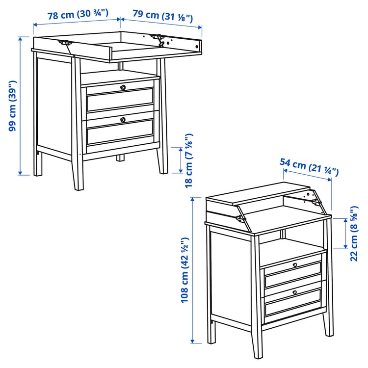 SUNDVIK changing table/chest of drawers, white - IKEA