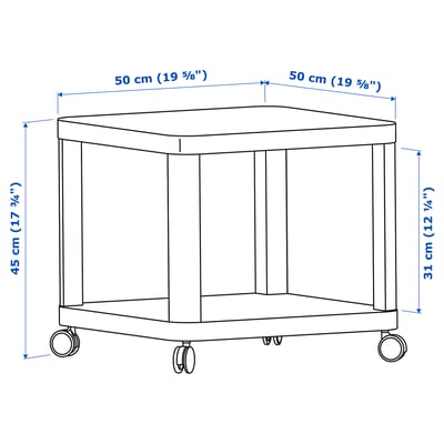 TINGBY side table on castors, white, 50x50 cm - IKEA