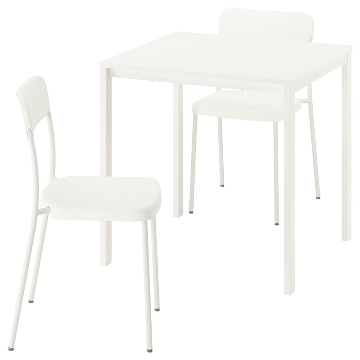 VIHALS / VIHALS table and 2 chairs, white white/white, 74x74 cm - IKEA
