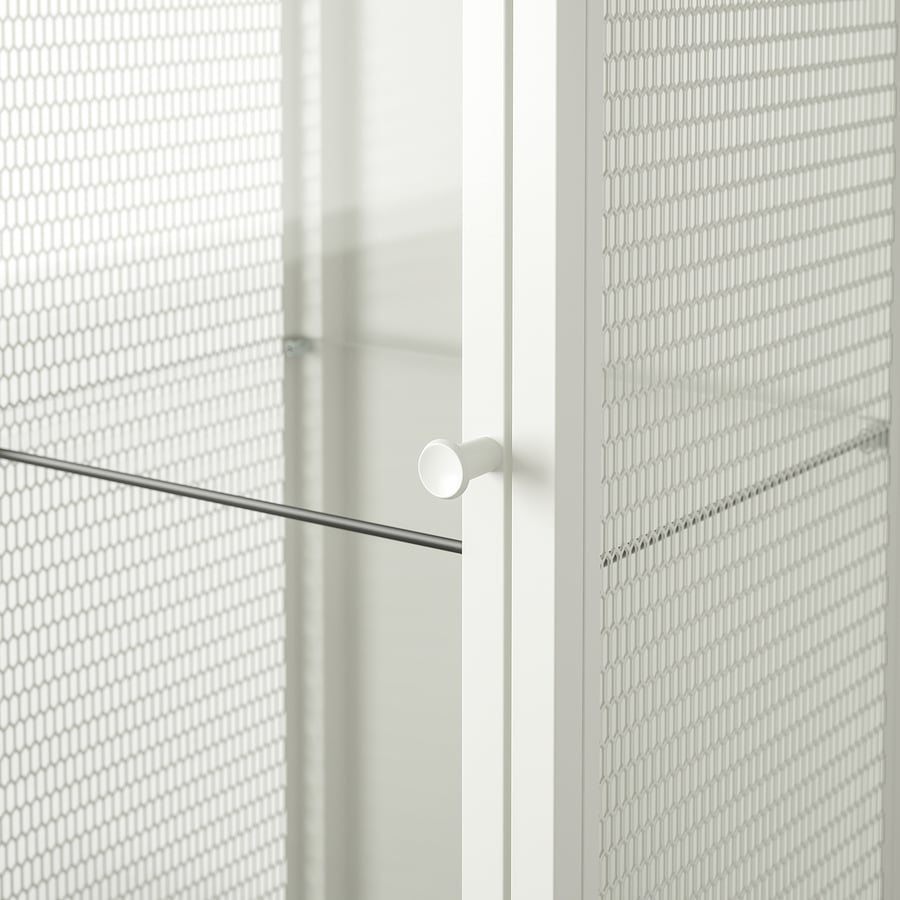BAGGEBO glass-door cabinet, metal/white, 34x30x116 cm - IKEA