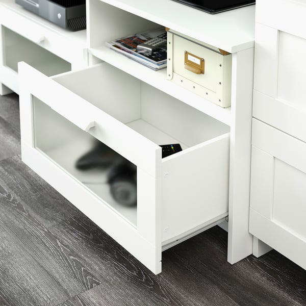 BRIMNES / BURHULT TV storage combination, white, 258x41x190 cm - IKEA