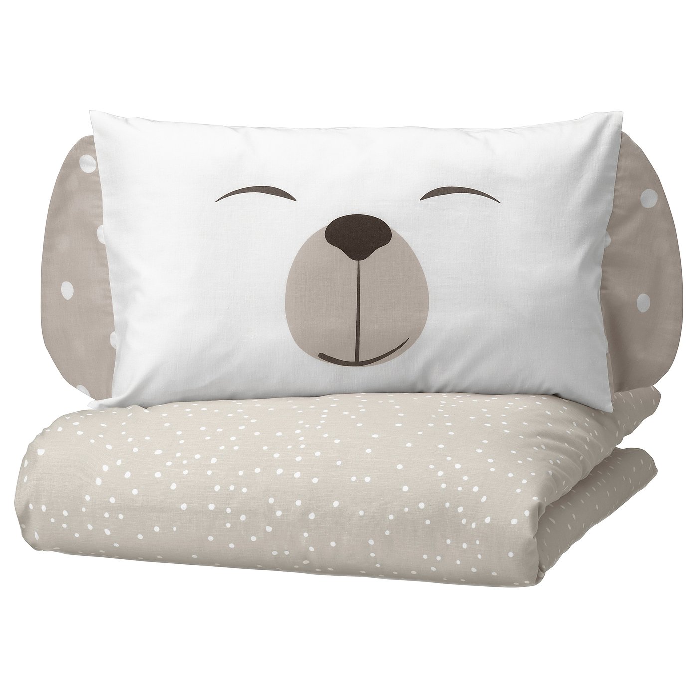 DR MSLOTT 3 piece Bedlinen Set For Cot Puppy Pattern beige 60x120 Cm