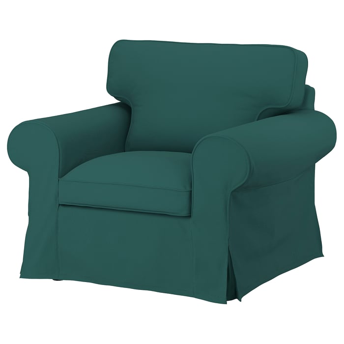 EKTORP غطاء كرسي ذو ذراعين, Totebo تركواز غامق - IKEA