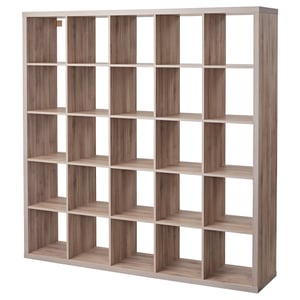 KALLAX shelving unit, walnut effect light grey, 182x182 cm - IKEA