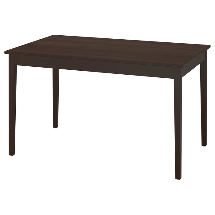 NÄSINGE table, dark brown stained/beech veneer, 130x80 cm - IKEA