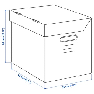 PAPPIS Box with lid, brown, 25x34x26 cm - IKEA