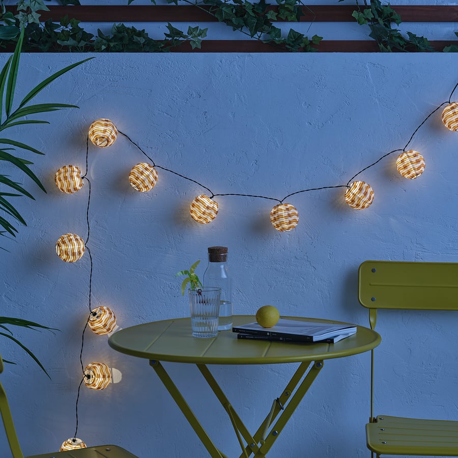 SOLVINDEN LED lighting chain with 12 lights, outdoor battery-operated ...