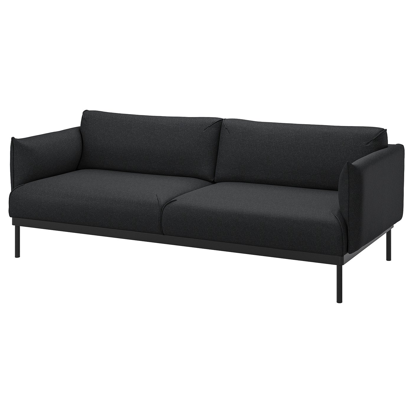 ÄPPLARYD sofa, Gunnared black/gray - IKEA