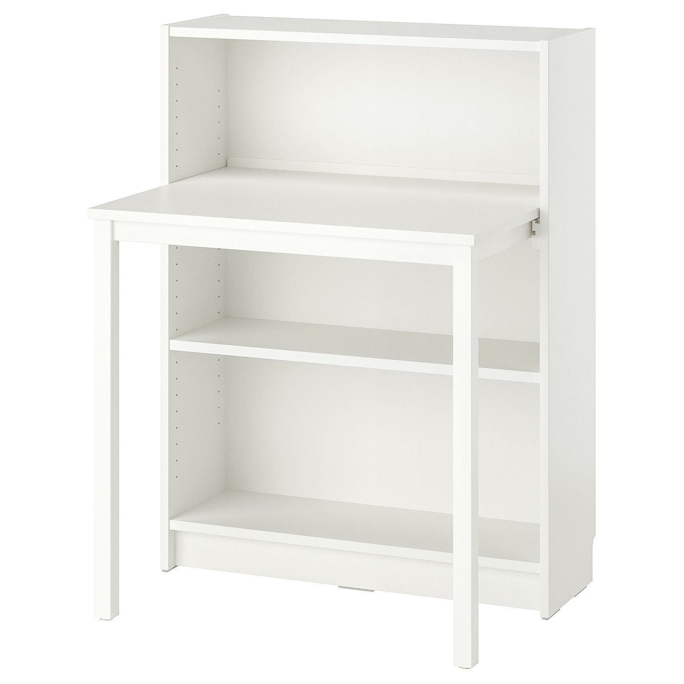 BILLY Bookcase with desk, white, 80x106 cm (311/2x413/4") - IKEA
