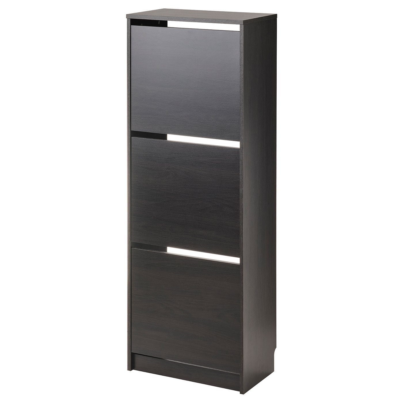 BISSA shoe cabinet with 3 compartments, black-brown, 49x28x135 cm (191 ...