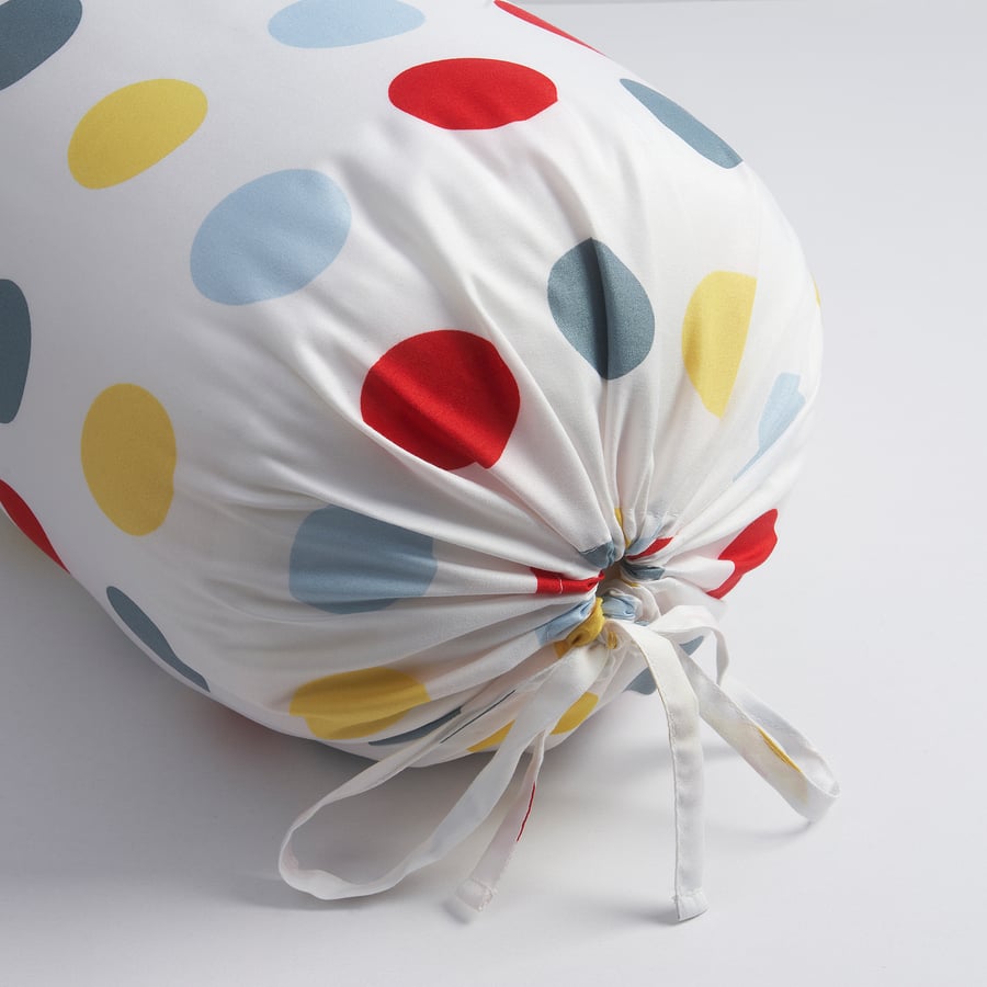 BRUKSVARA bolster pillowcase, multicolor/dot pattern, 38x110 cm (15x43 ...
