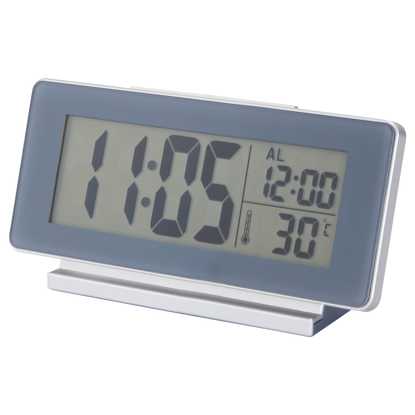 FILMIS clock/thermometer/alarm, gray, 16.5x9 cm (6 ½x3 ½") - IKEA