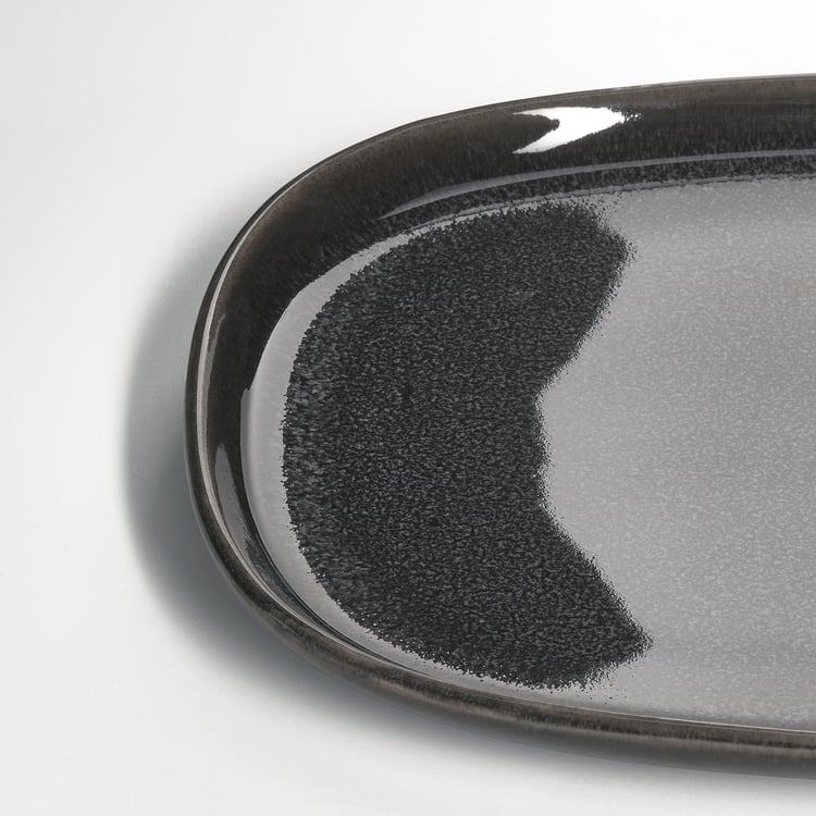GLADELIG plate, dark gray, 31x19 cm (12x7 ½") - IKEA