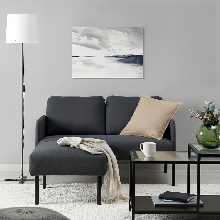 GLOSTAD sectional, 3 seat, Knisa dark gray - IKEA