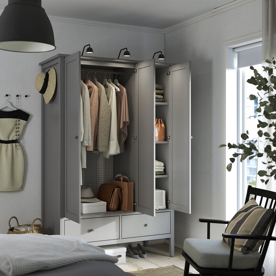 GULLABERG wardrobe, gray, 128x64x201 cm (503/8x251/4x791/8") - IKEA