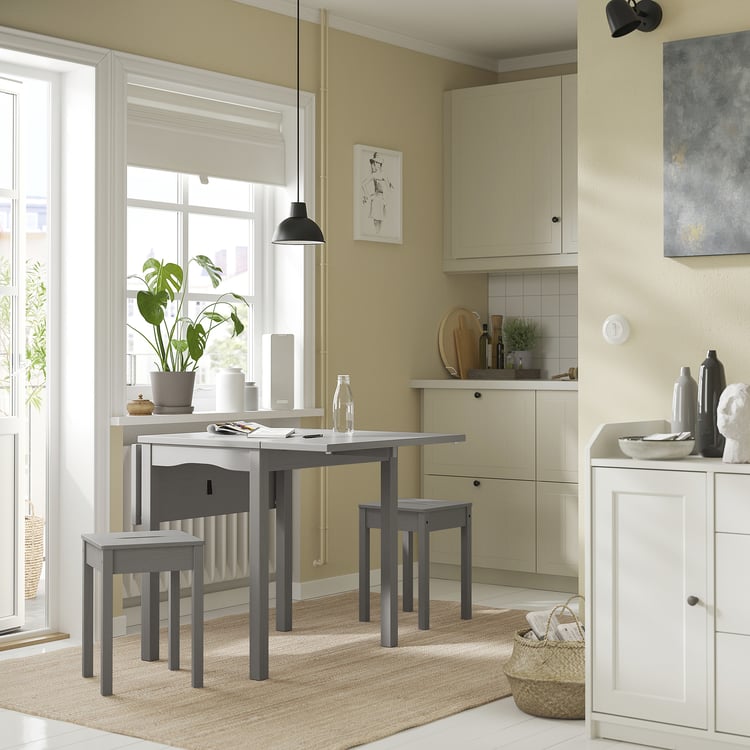 HAUGA / HAUGA table and 2 stools - IKEA