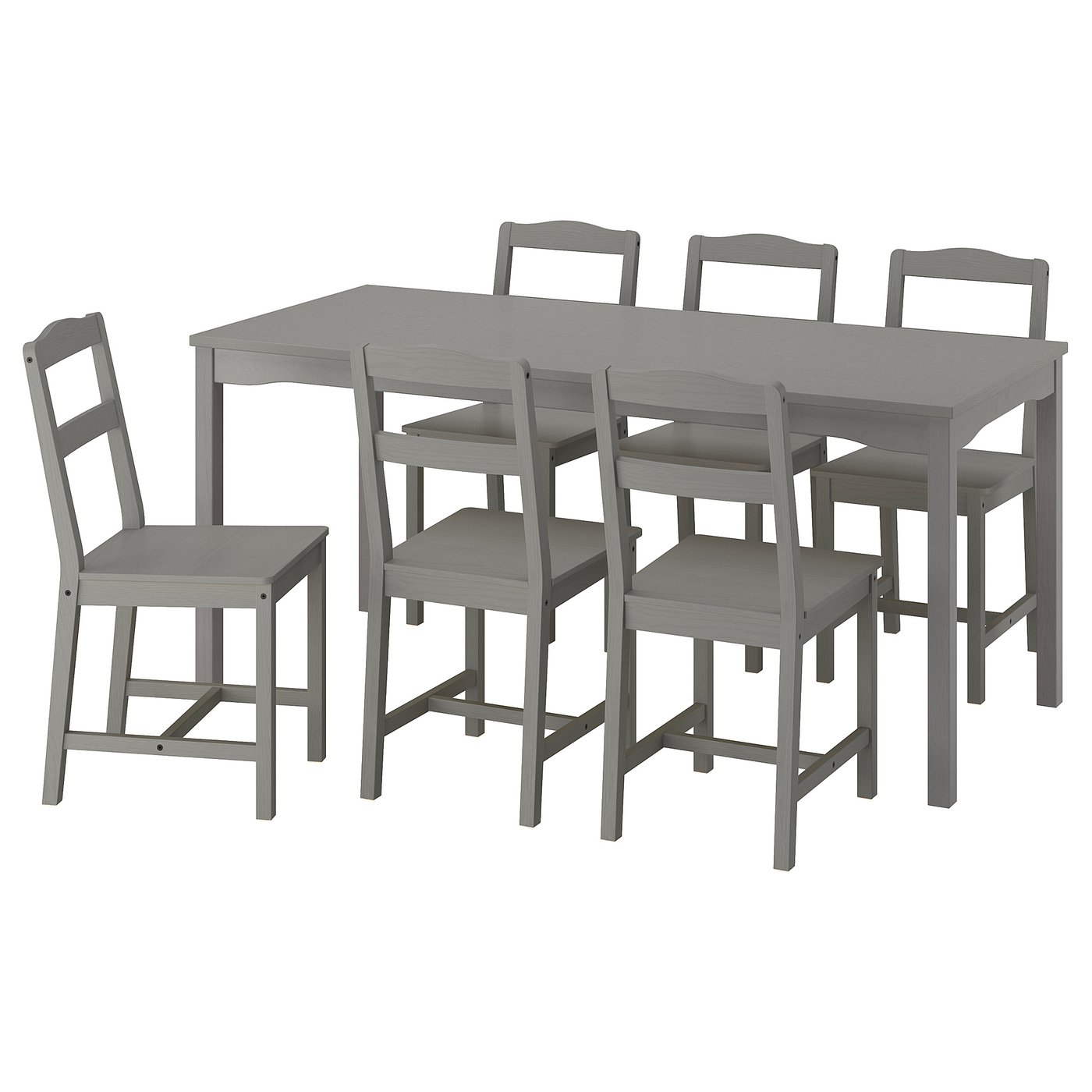 HAUGA / HAUGA table and 6 chairs, gray/gray, 168x74 cm (661/8x291/8 ...