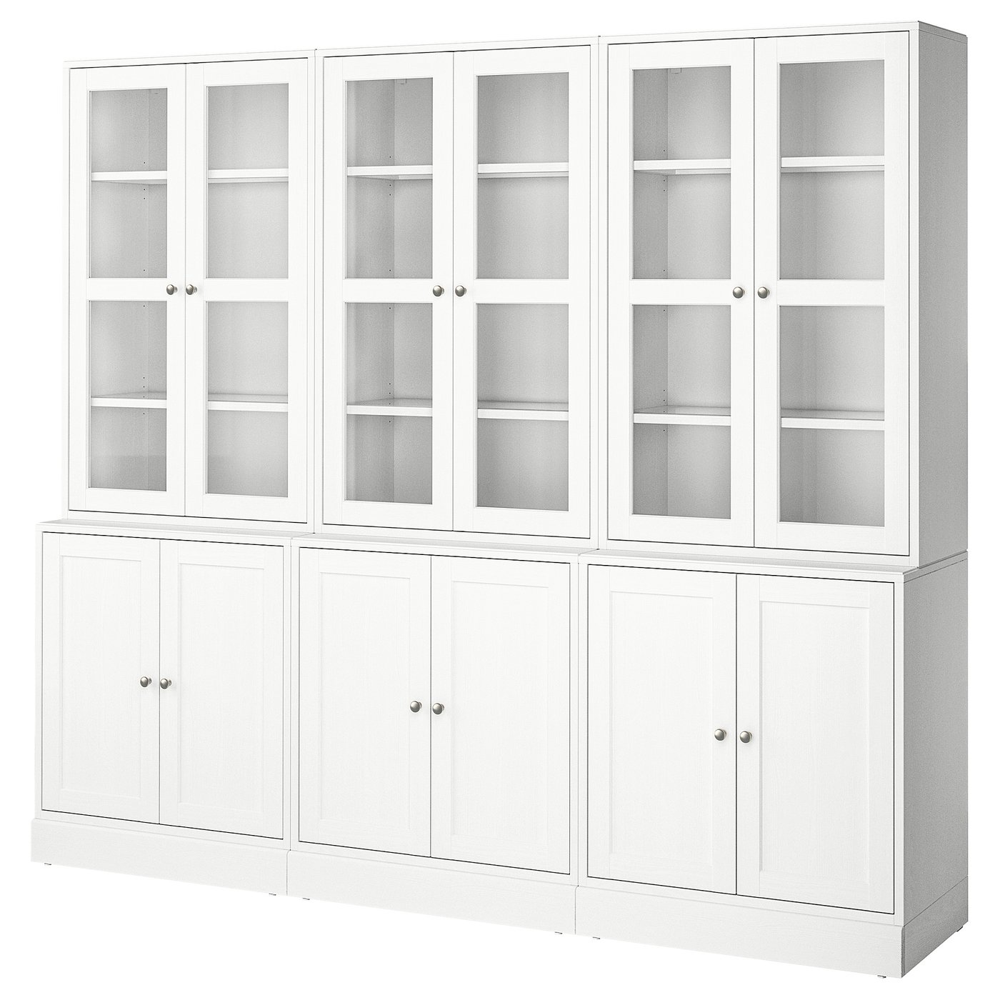 HAVSTA storage combination w/glass doors, white, 243x47x212 cm (955 ...