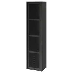 IVAR Cabinet with door, black mesh, 40x160 cm (153/4x63") - IKEA