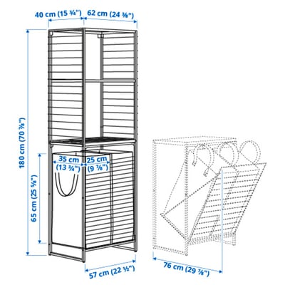 JOSTEIN shelving unit with bags+grid - IKEA