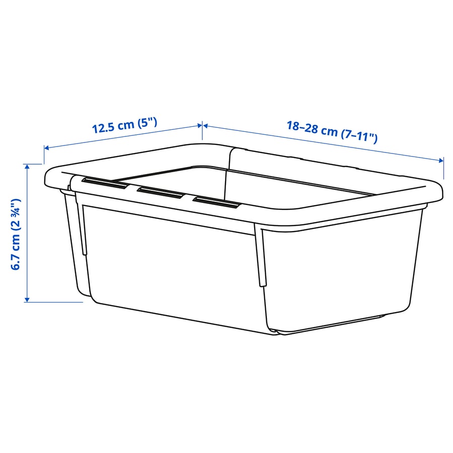 KACKLA extendable box, white, 18-28x13 cm (7-11x5") - IKEA