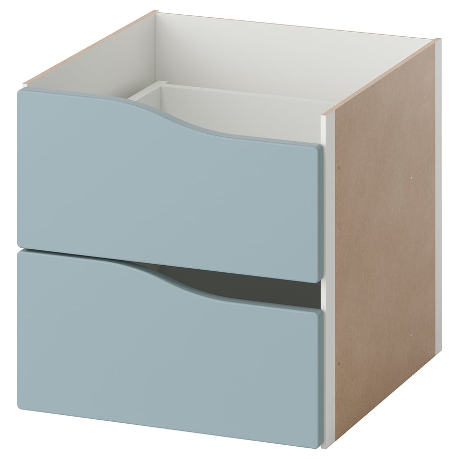 KALLAX insert with 2 drawers, wave shaped/light gray-blue, 33x33 cm ...