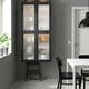 METOD wall cabinet w shelves/2 glass drs, white/Hejsta anthracite ...