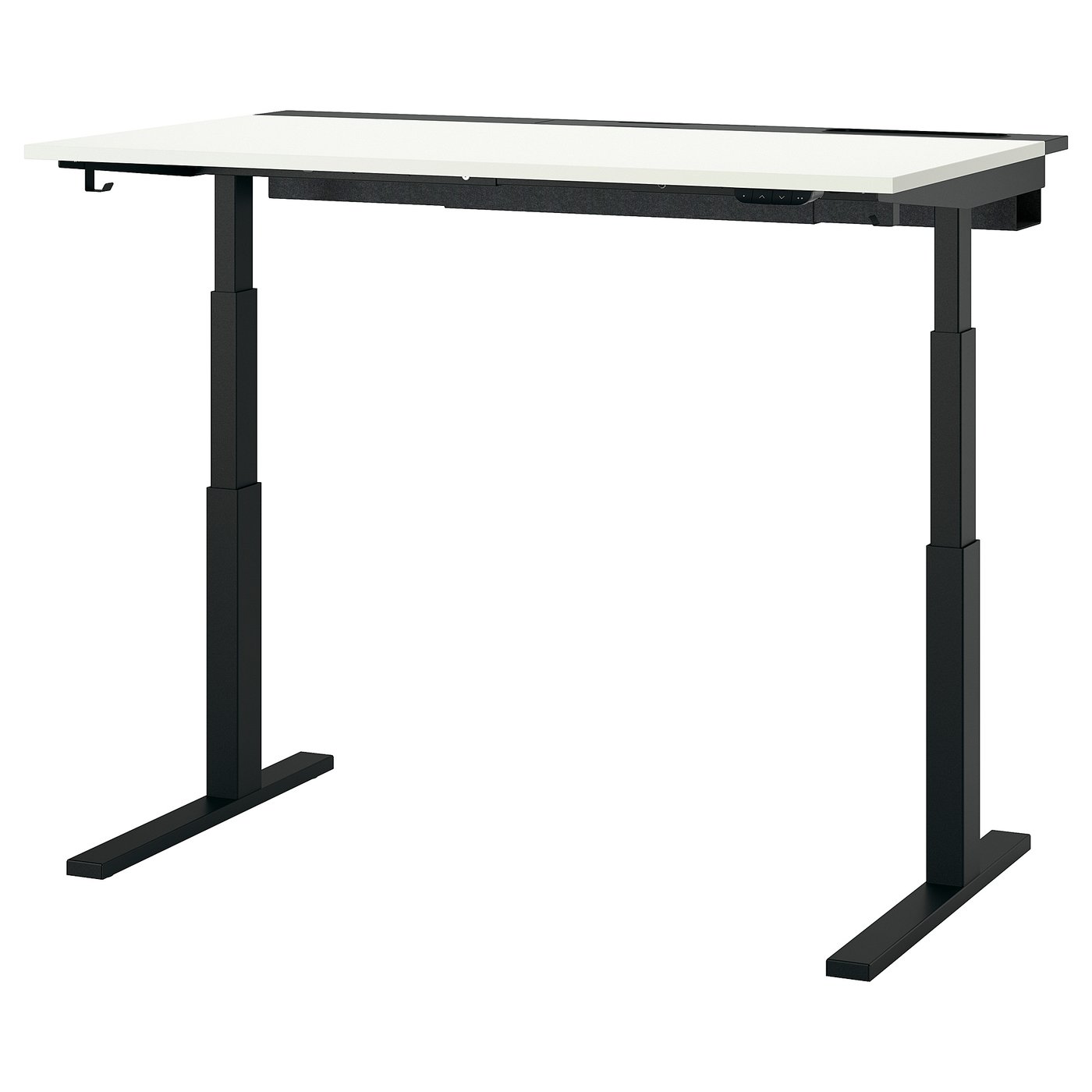 MITTZON desk sit/stand, electric white/black, 140x80 cm (551/8x311/2 ...