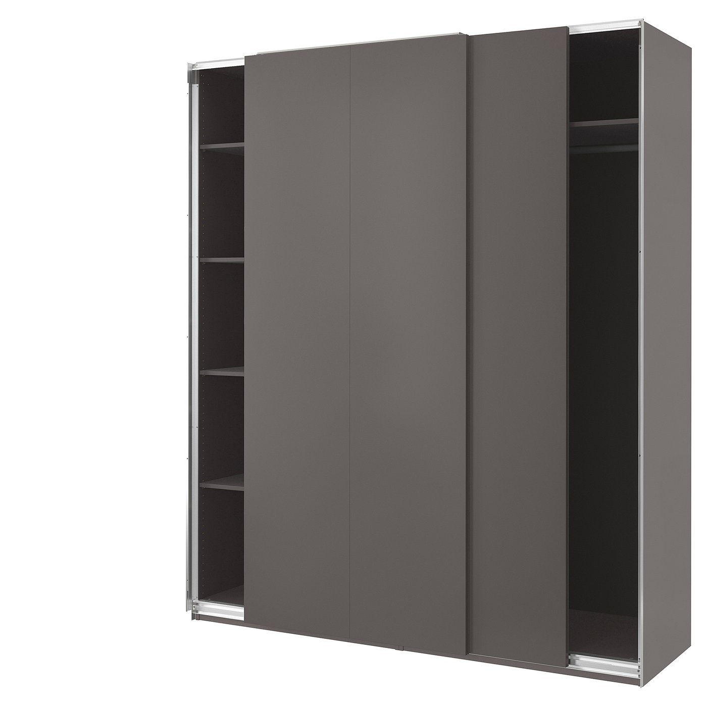 PAX / HASVIK wardrobe, dark gray/dark gray, 200x66x236 cm (783/4x26x931 ...