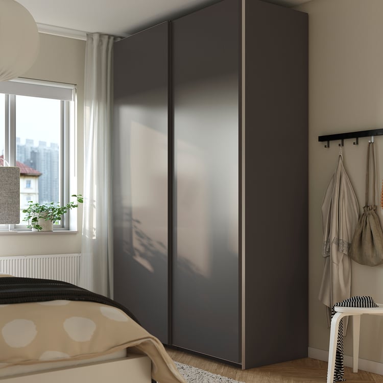 PAX / HASVIK wardrobe, dark gray/dark gray, 150x66x236 cm (59x26x931/8 ...