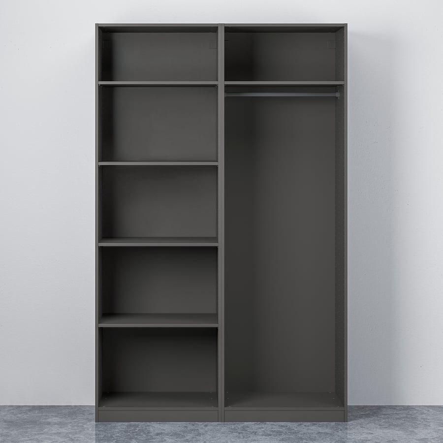 PAX / HASVIK wardrobe, dark gray/dark gray, 150x66x236 cm (59x26x931/8 ...