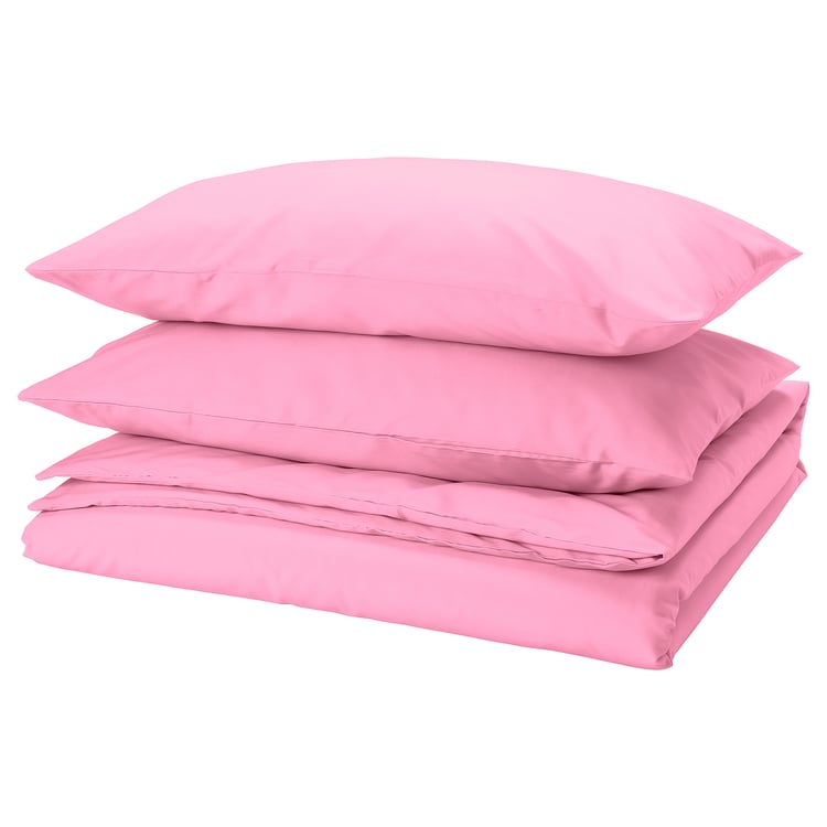 PILTANDVINGE duvet cover and pillowcase(s), pink, 200x200/50x80 cm ...