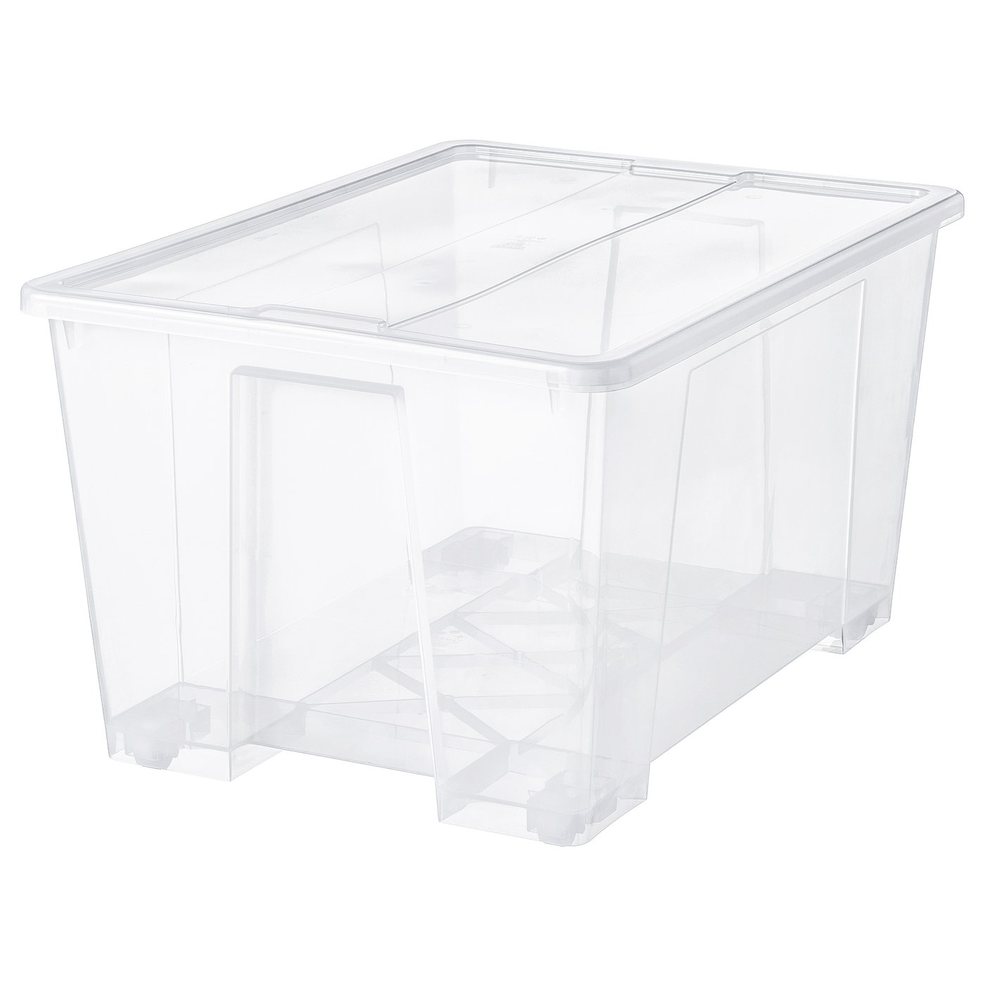 SAMLA box with lid, clear, 79x57x43 cm/130 l (31x22 ½x17"/34 gallon) - IKEA