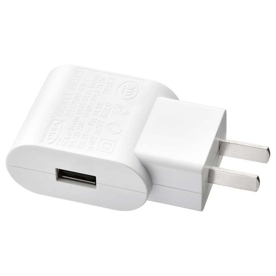 SMÅHAGEL 1-port USB charger, white - IKEA