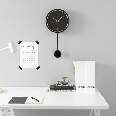 STURSK wall clock, black, 26 cm (10 ¼") - IKEA