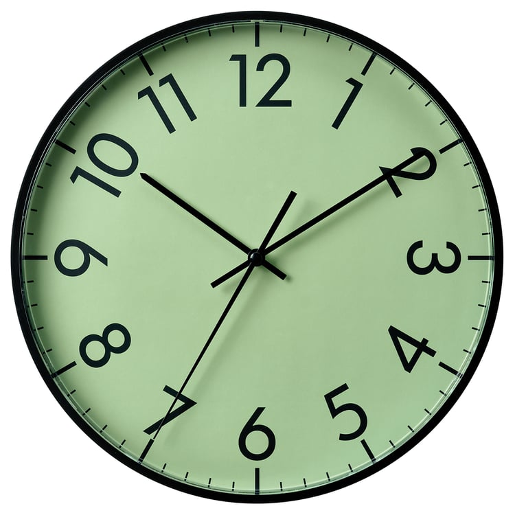 TALLSPARV wall clock, black/green, 28 cm (11") - IKEA