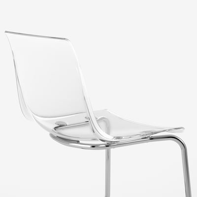 TOBIAS chair, clear/chrome plated - IKEA