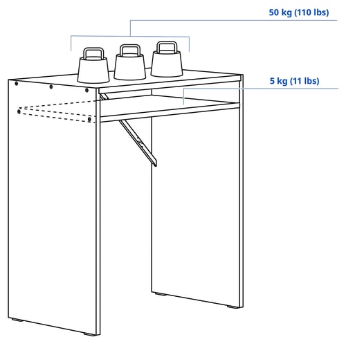 TORALD desk, white, 65x40 cm (255/8x153/4") - IKEA