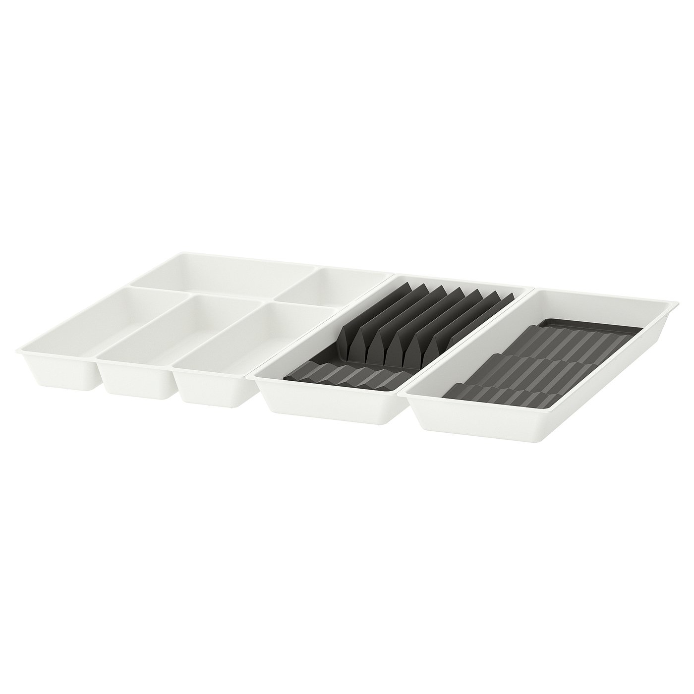 UPPDATERA flatware tray/2 trays/spice rack, white/anthracite, 72x50 cm ...