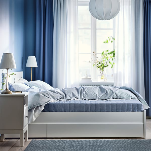VADSÖ Spring mattress, extra firm/light blue, 90x200 cm (353/8x783/4 ...