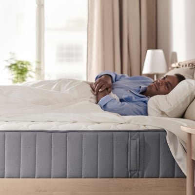 VÅGSTRANDA pocket spring mattress, firm/light blue, 180x200 cm (707 ...