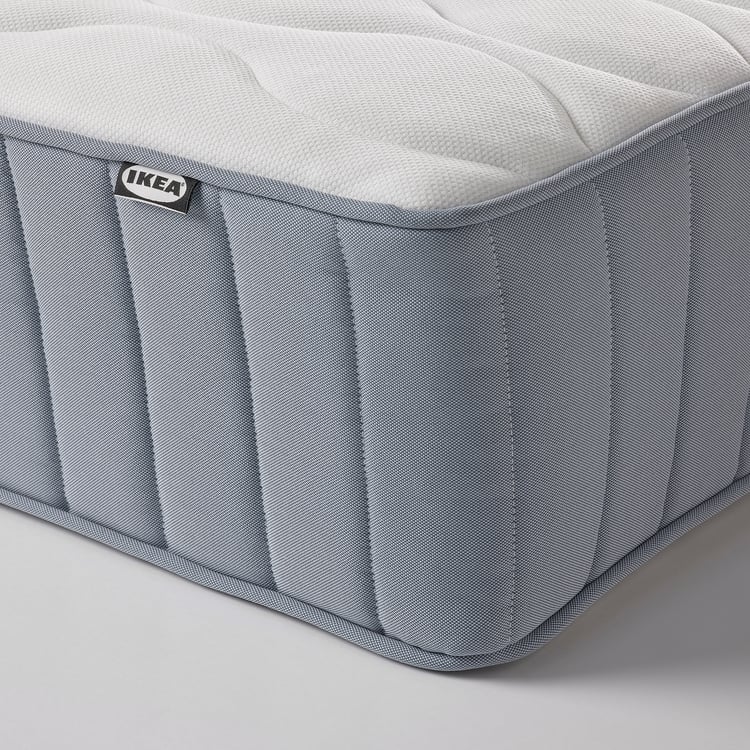 VÅGSTRANDA pocket spring mattress, super firm/light blue, 90x200 cm ...
