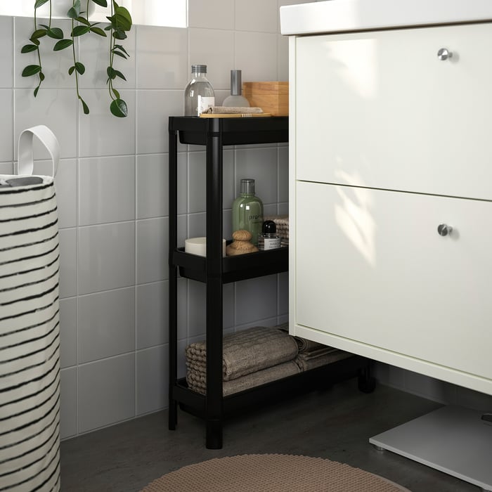 VESKEN cart, black, 54x18x71 cm (211/4x71/8x28") - IKEA