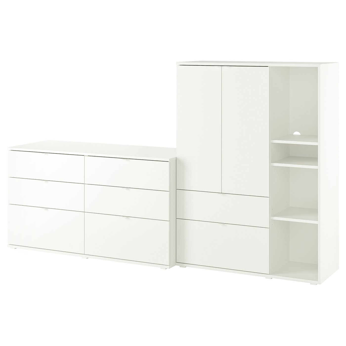 VIHALS storage combination, white, 245x47x140 cm (961/2x181/2x551/8 ...