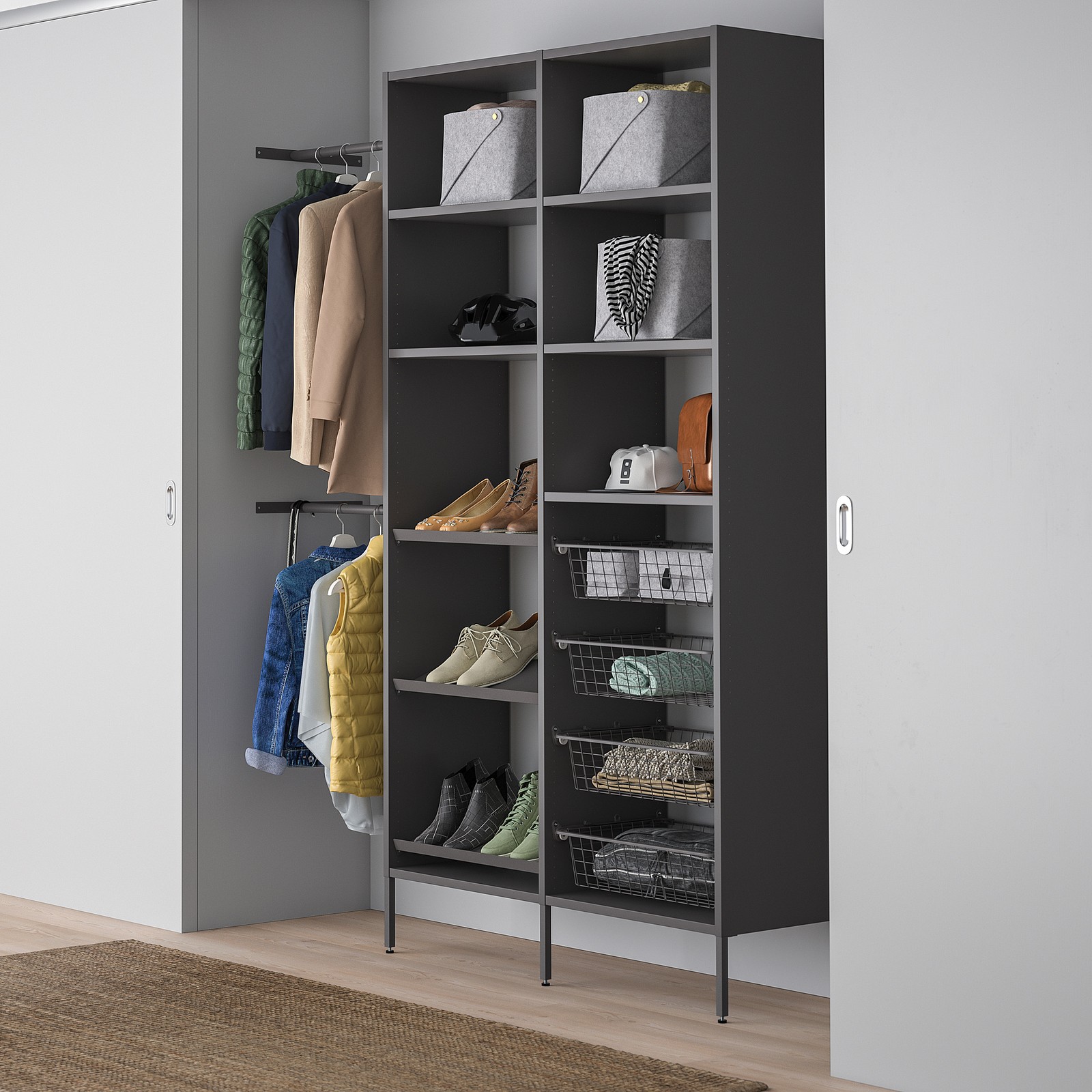 AURDAL Clóset, solución - gris oscuro - IKEA