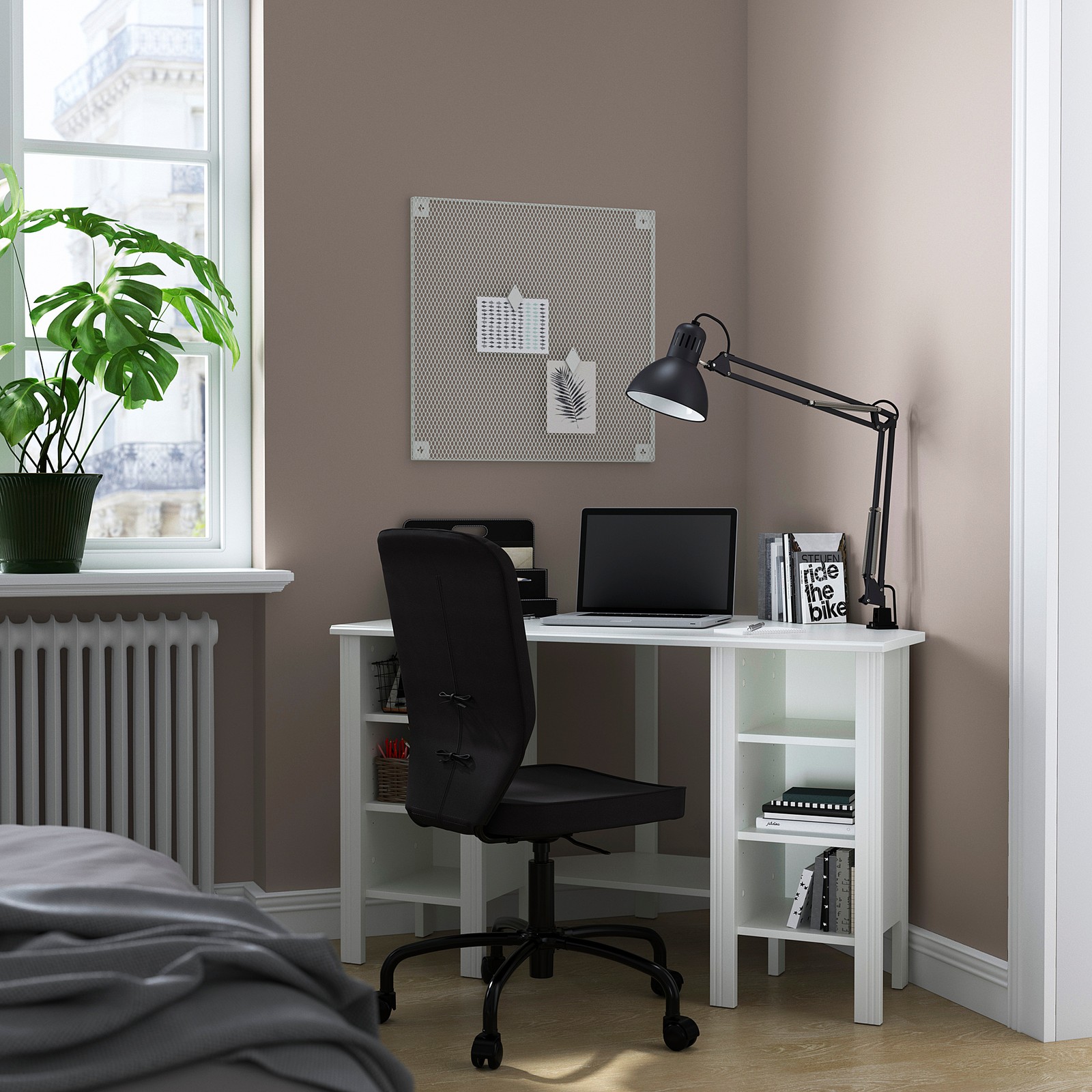 BRUSALI Bureau d'angle, blanc, 120x73 cm - IKEA