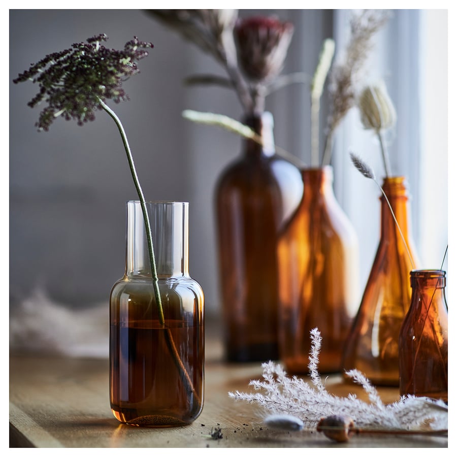 HÖSTAGILLE 회스타길레 꽃병, 브라운, 21 cm - IKEA