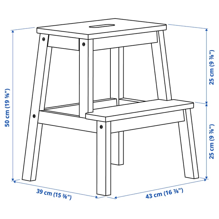 BEKVÄM taboret ze schodkiem, buk, 50 cm - IKEA