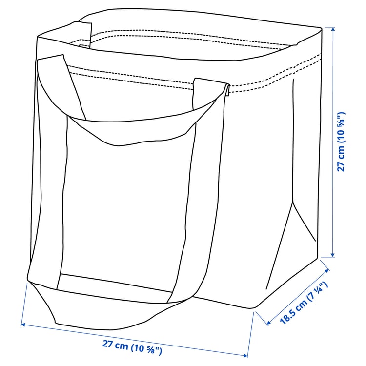 BRATTBY torba, niebieski, 27x27 cm - IKEA