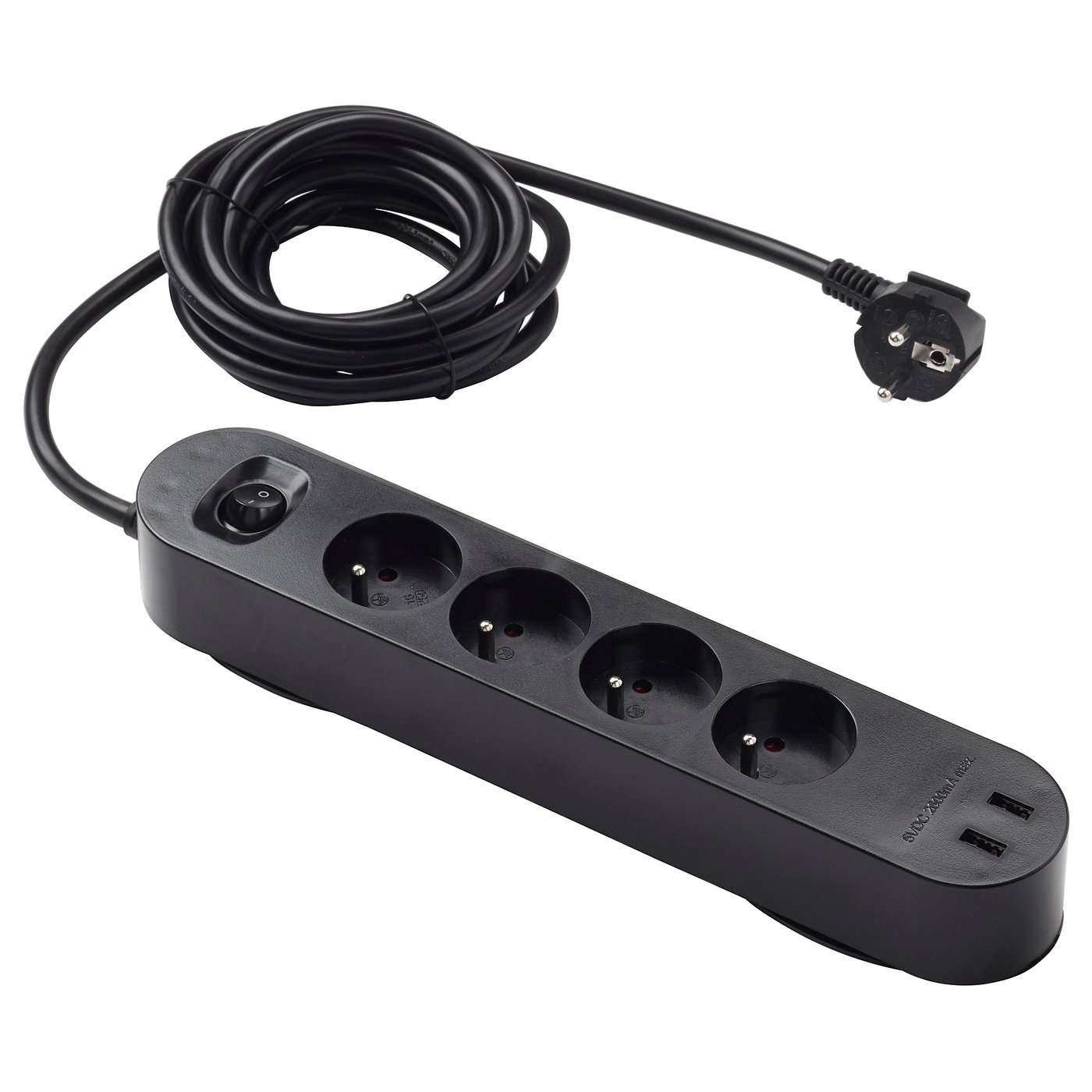 удлинитель 4 розетки/2 порта usb-черный KOPPLA (арт. 004.095.79 ...